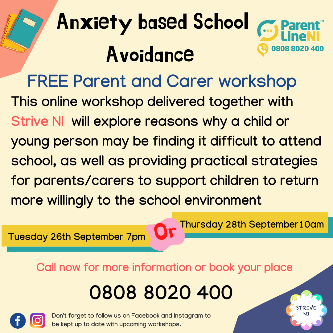 PARENT WORKSHOP: Anxiety Based School Avoidance